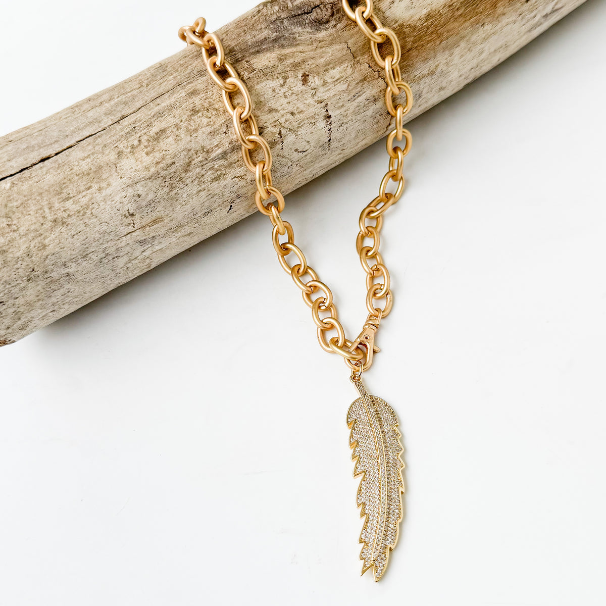 Feather On Cable Chain – Virtue Jewelry Design