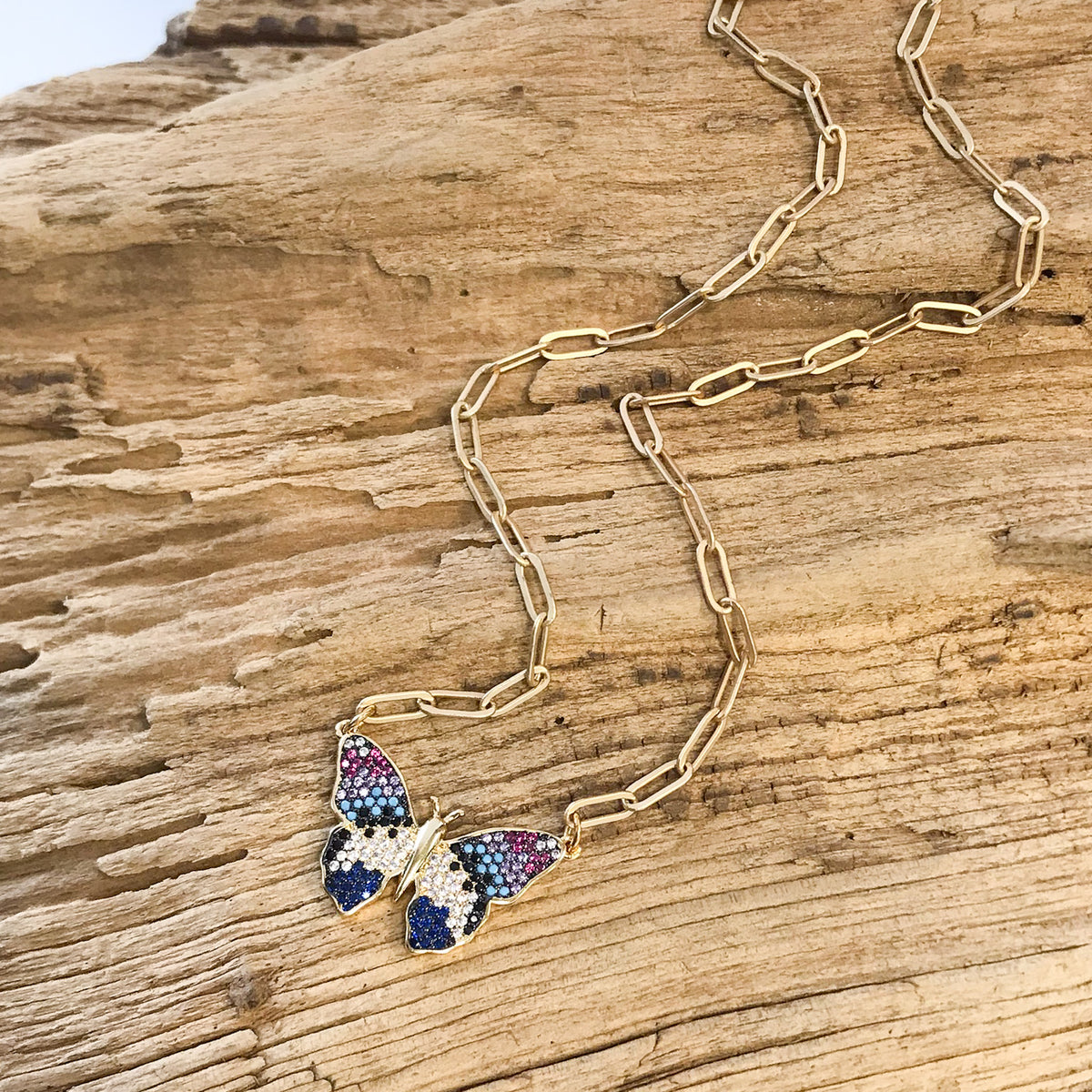 Quilted Butterfly Sm Paperclip – Virtue Jewelry Design