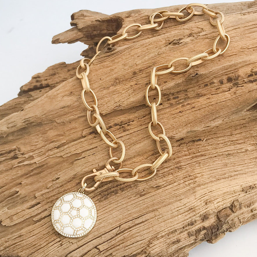 Soccer Ball on Etched Chain – Virtue Jewelry Design