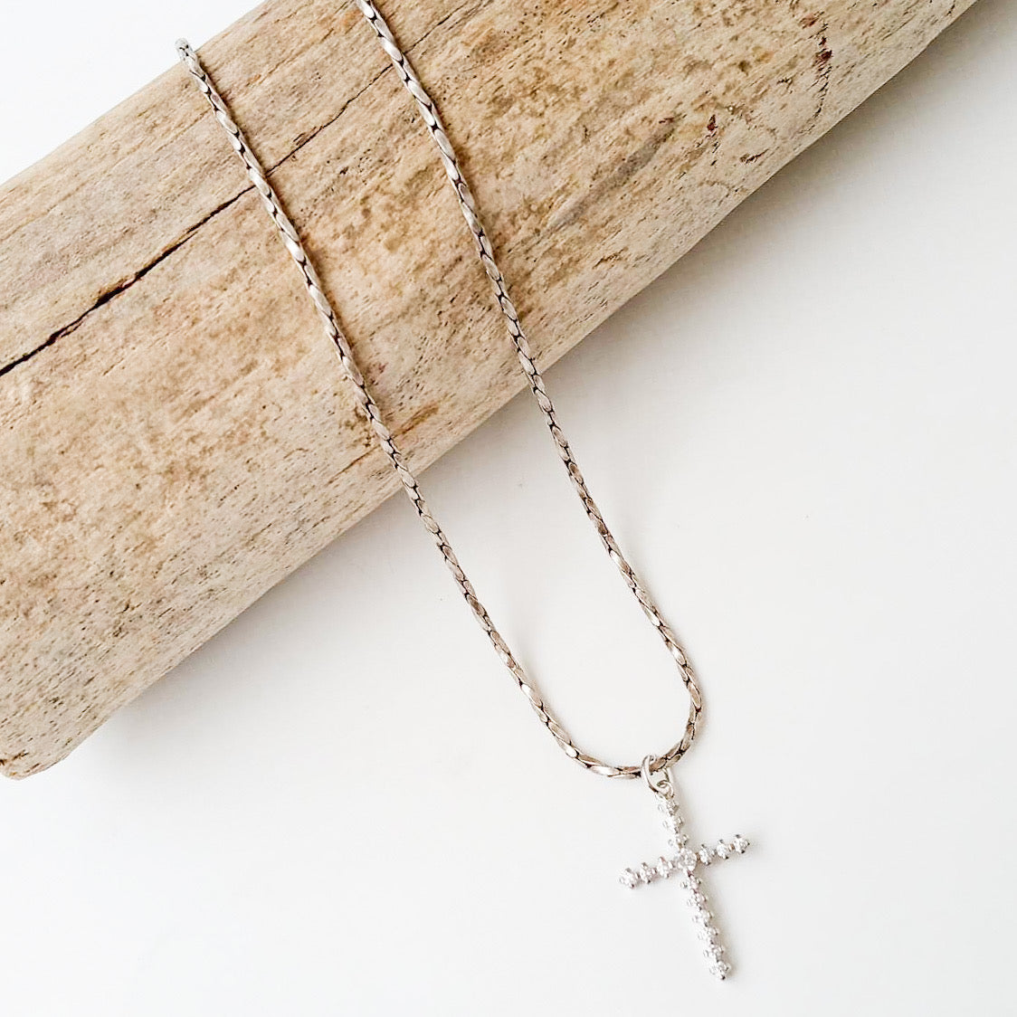 Petite Rope Chain 16” W/ CZ Cross – Virtue Jewelry Design