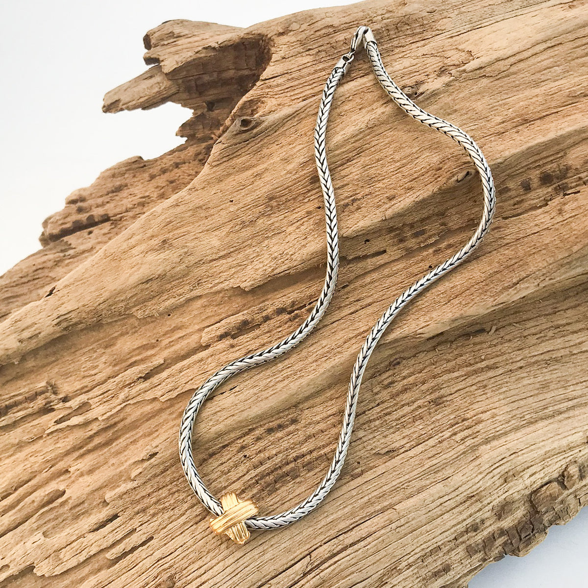 X Crossover Bead on Python Chain – Virtue Jewelry Design