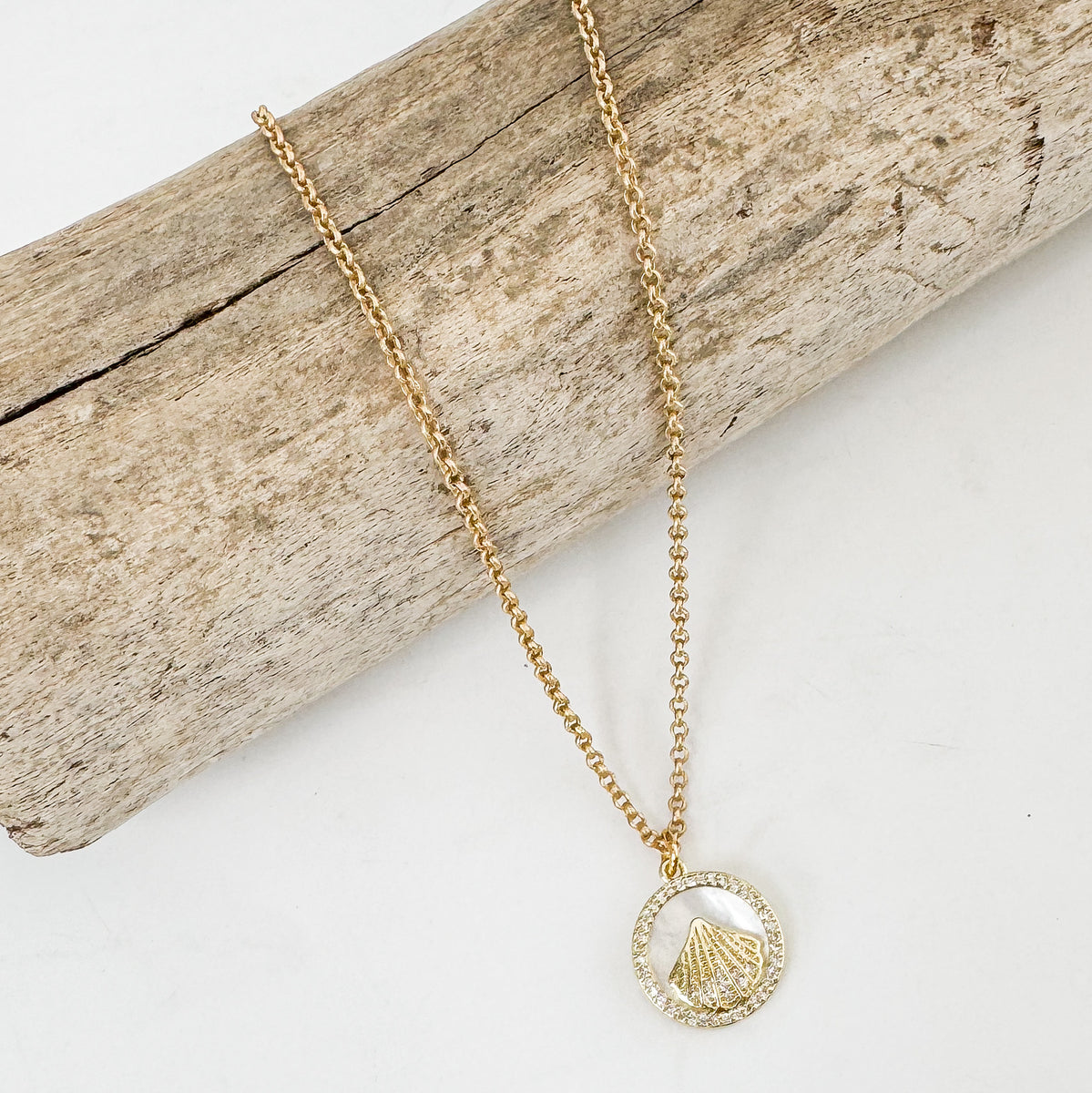 Clam Shell Disc Necklace – Virtue Jewelry Design