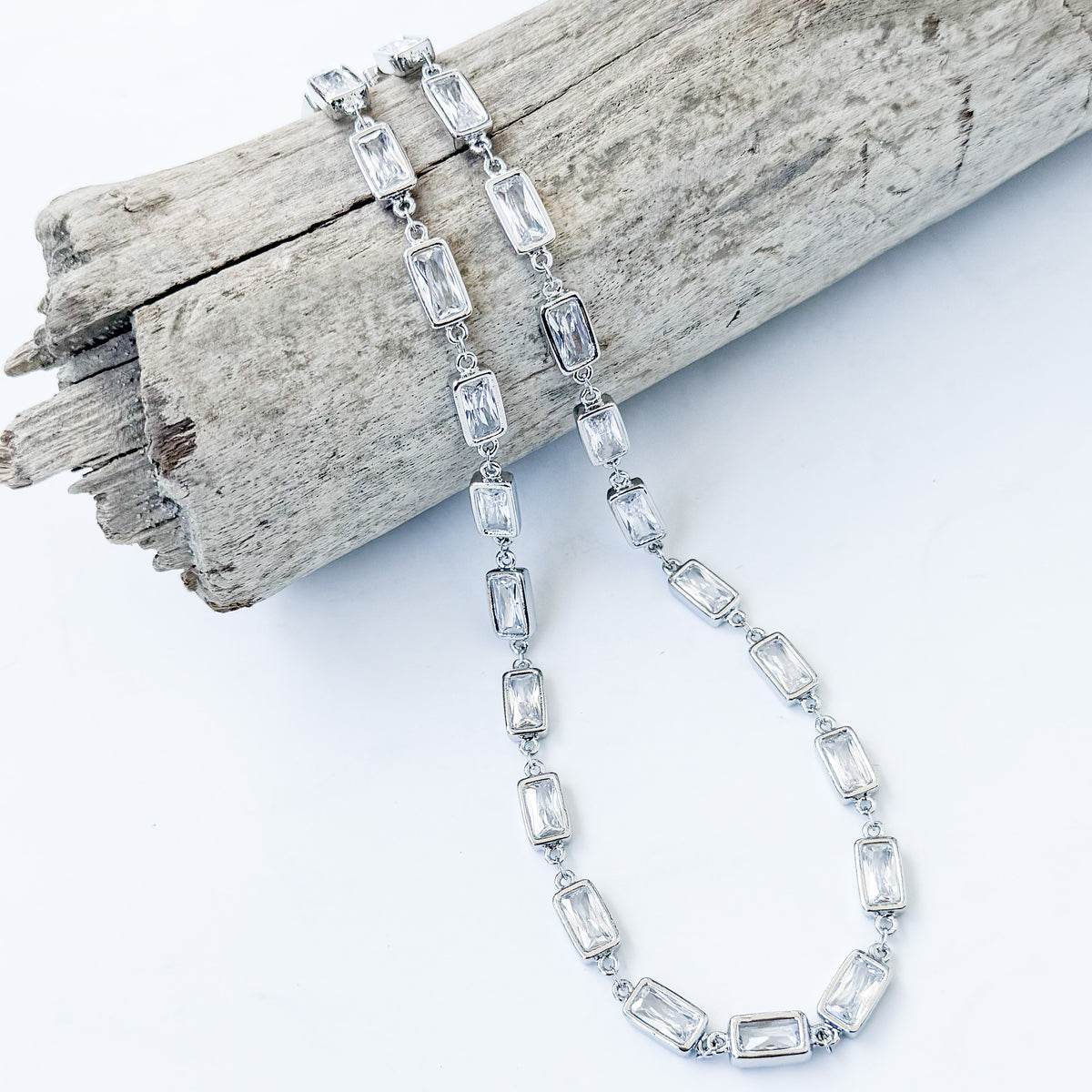 CZ Bezel Chain 18” – Virtue Jewelry Design