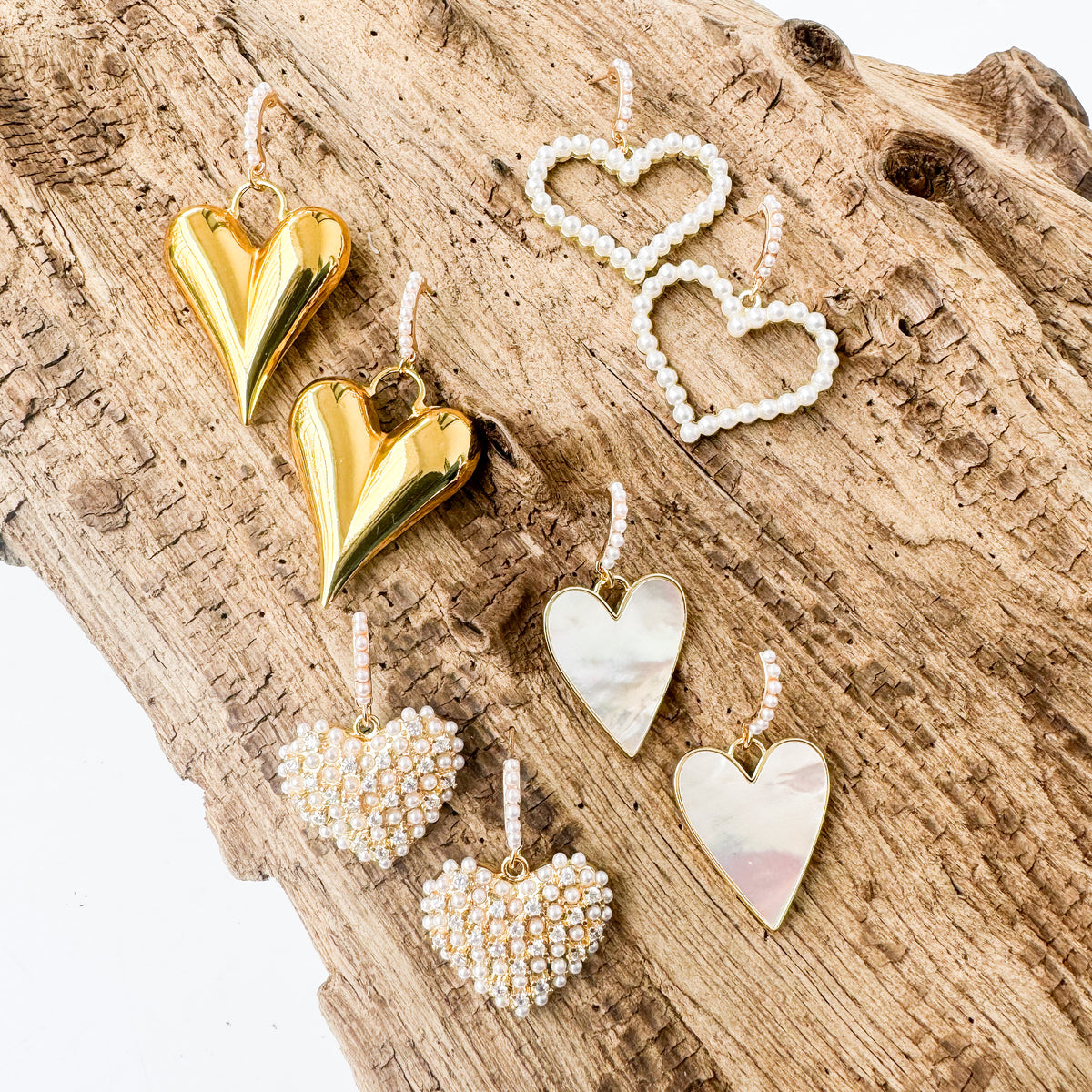 Shell Heart w/ Pearl Post – Virtue Jewelry Design