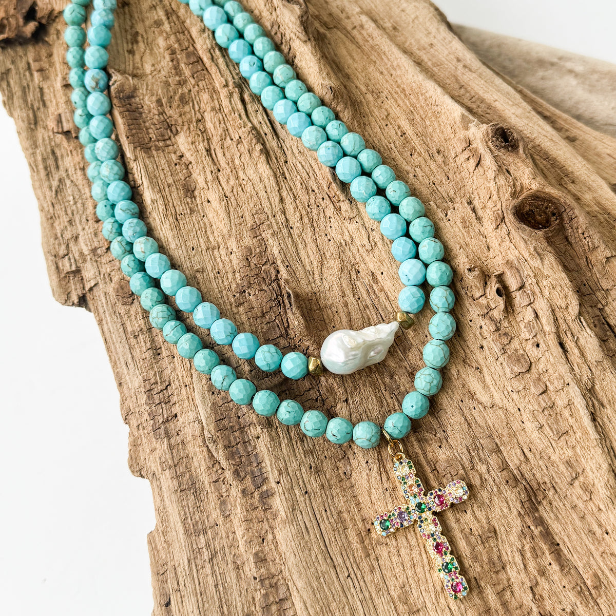 Multicolor Cross on 8mm Beads – Virtue Jewelry Design