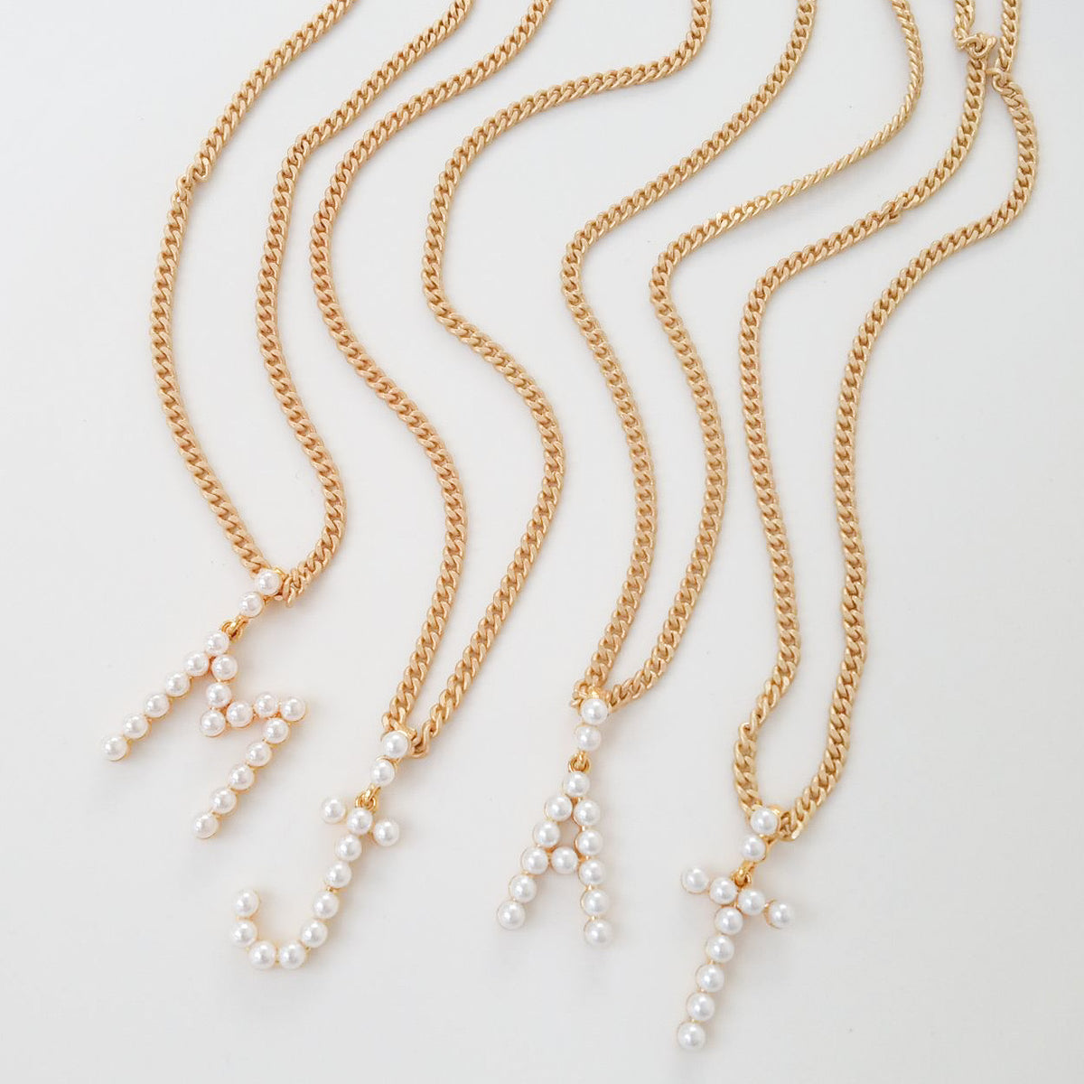 Pearl Monogram 16” Curb Chain – Virtue Jewelry Design
