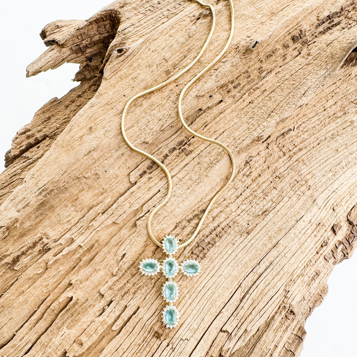 Royal Studded Cross on Square Snake Chain – Virtue Jewelry Design