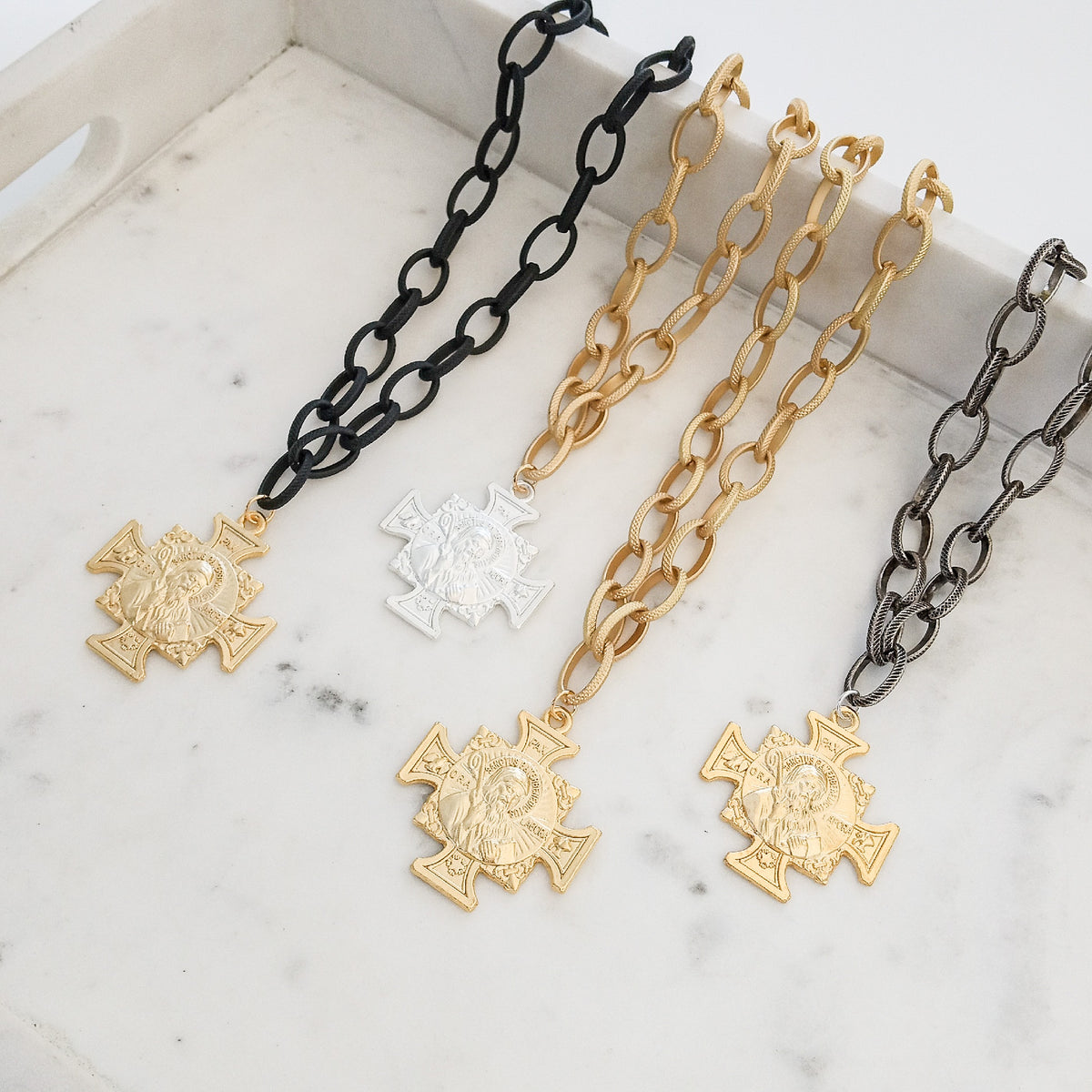 St Ben 20” Etched Chain Necklace – Virtue Jewelry Design